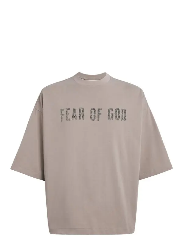 Fear Of God Cotton Boxy Merch T-shirt - Beige