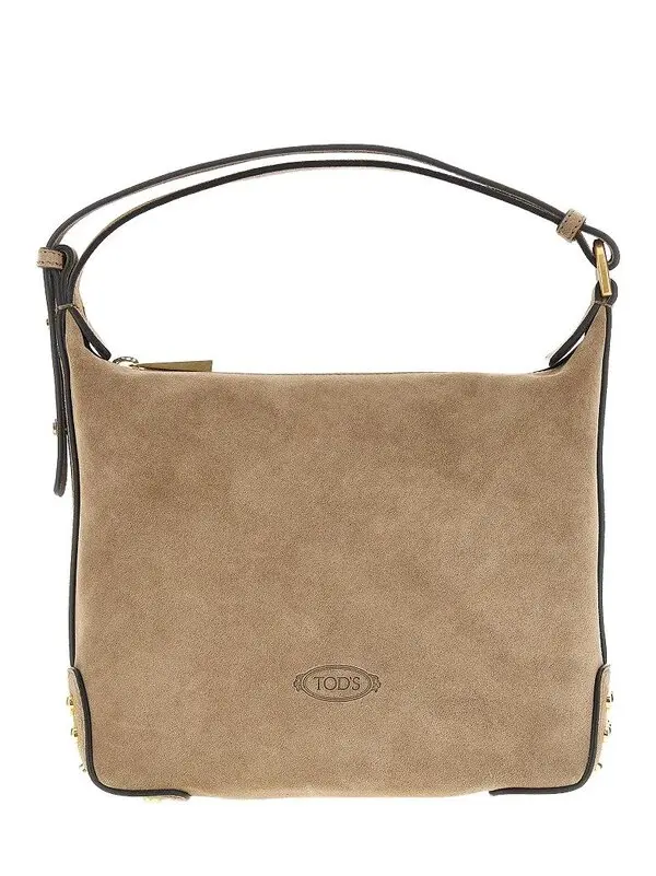 TOD'S Leather Metal Dots Mini Bag - Beige