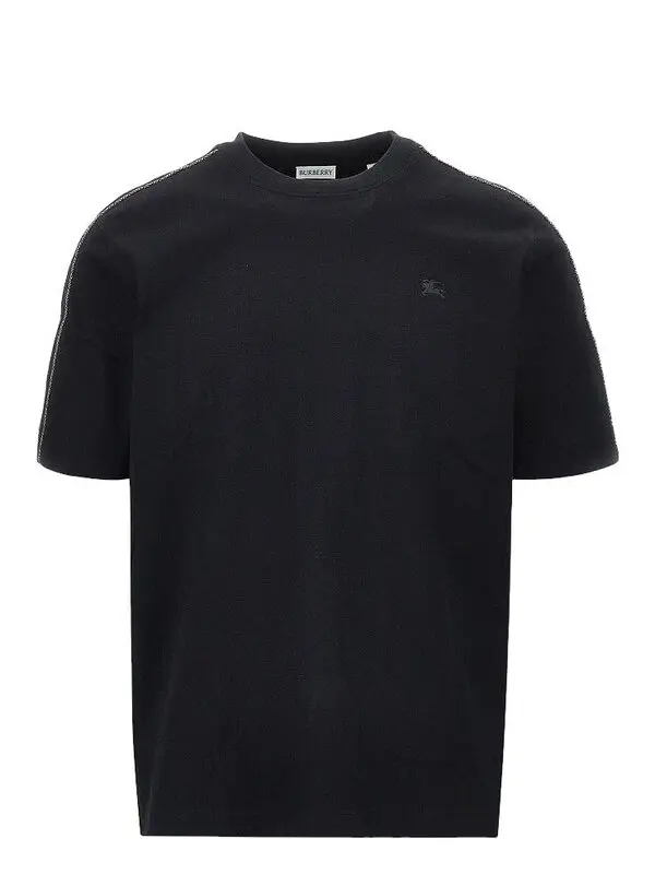 Burberry T-hirt Con Profili Check - Black