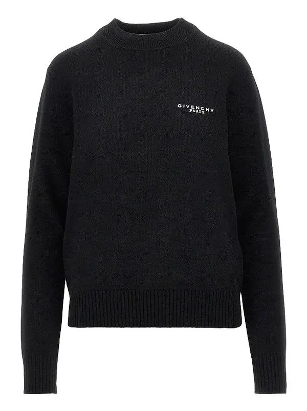 Givenchy Cashmere And Wool Sweater With Embroidery - Black