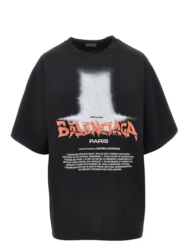 Balenciaga The Door Oversize' Jersey T-shirt - Black