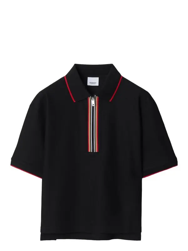Burberry Collared Short-sleeved Polo Shirt - Black