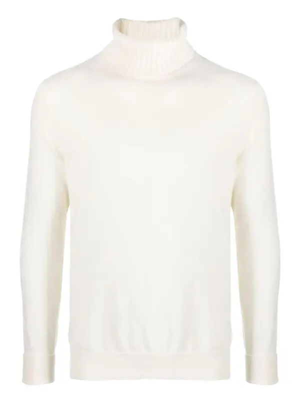 BALLANTYNE Plain Stitch Turtleneck Knitted Sweater - Whitebutter