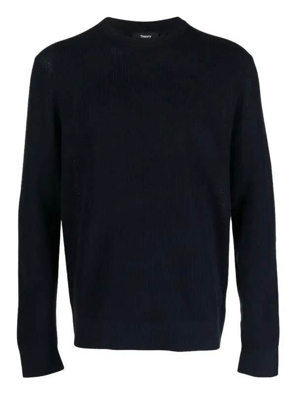 Theory Long Sleeve Crewneck Sweater - Black