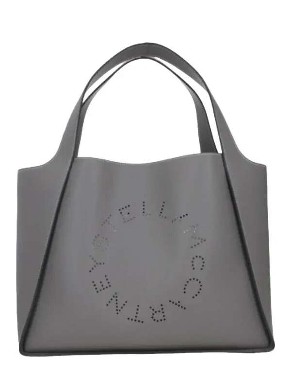 Stella McCartney Logo Perforated Top Handle Bag - Gray