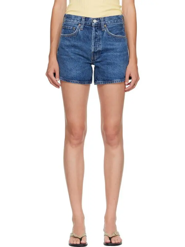 AGOLDE Classic Five-pocket Denim Shorts - Blue