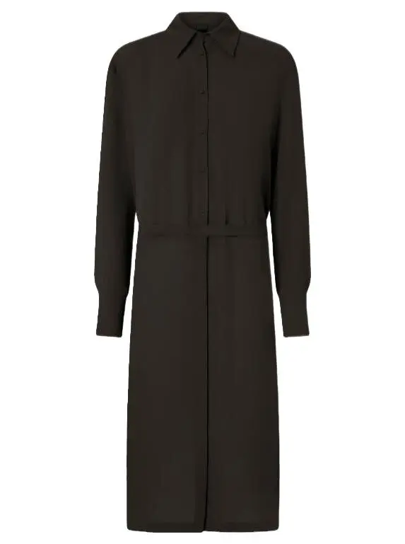 Pinko Belted Midi Shirt Dress - Brown