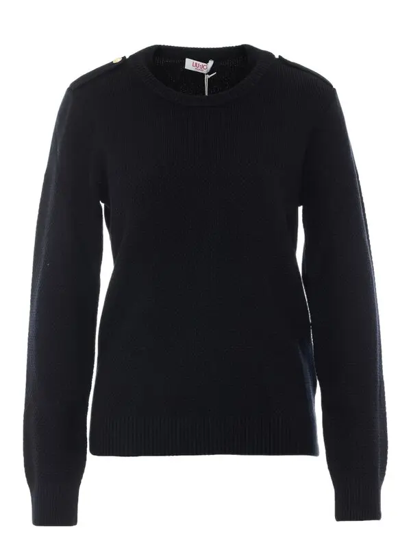Liu Jo Button-shoulder Knit Sweater - Black