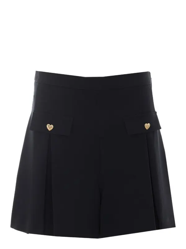 TWINSET Crêpe Shorts With Heart-shaped Buttons - Black