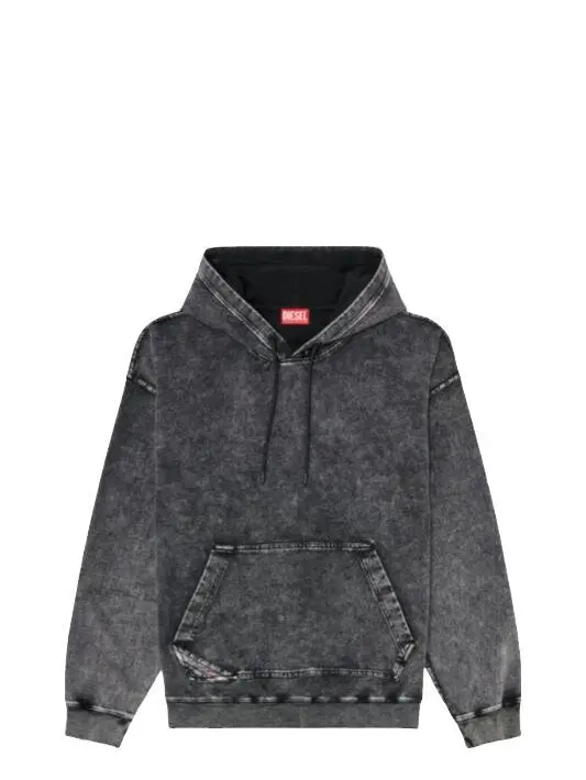 DIESEL® Treated Denim-effect Hoodie - Dark Gray