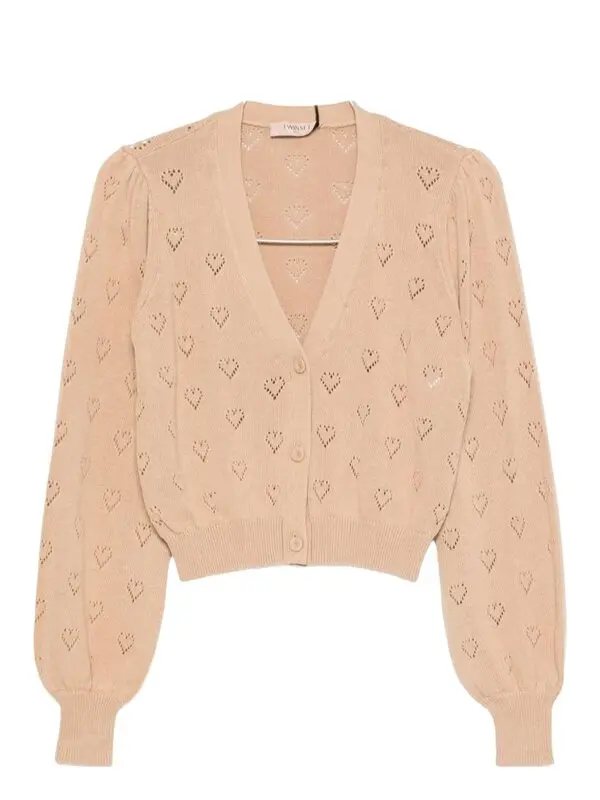 TWINSET Heart-patterned Knit Cardigan - Nude