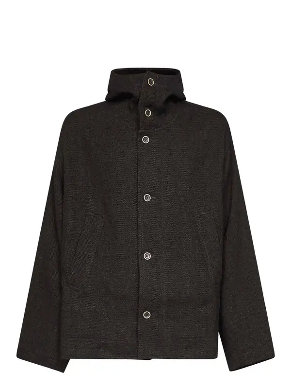 UMA WANG Long Sleeve Single-breasted Hooded Jacket - No