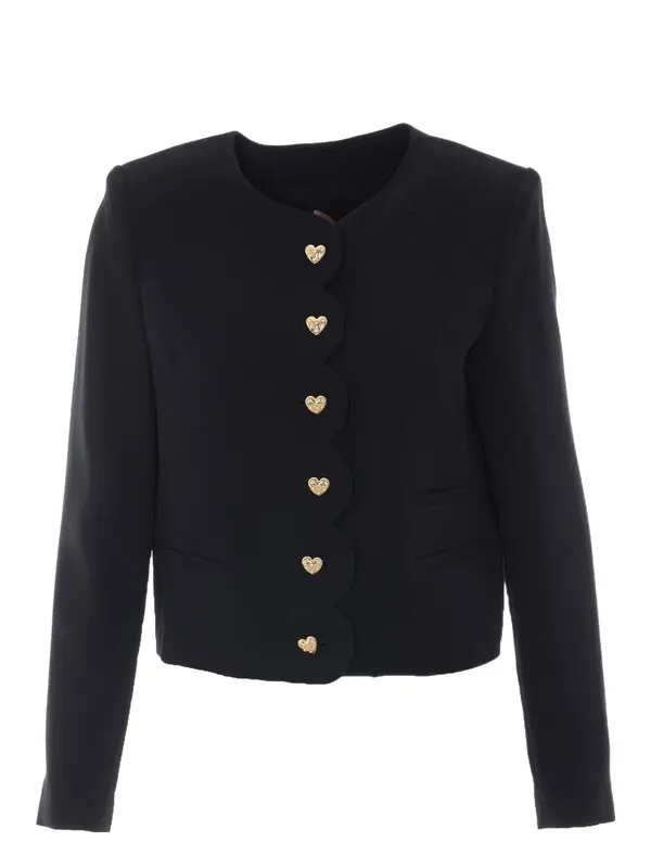 TWINSET Heart Button Casual Jacket - Black