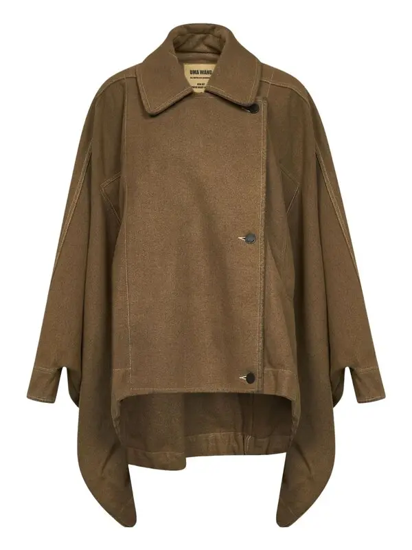 UMA WANG Long-sleeved Oversized Coat - Green