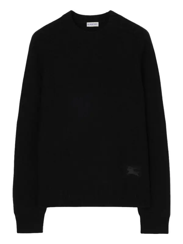 Burberry Cashmere Sweater With Knitted Knight Motif - Black