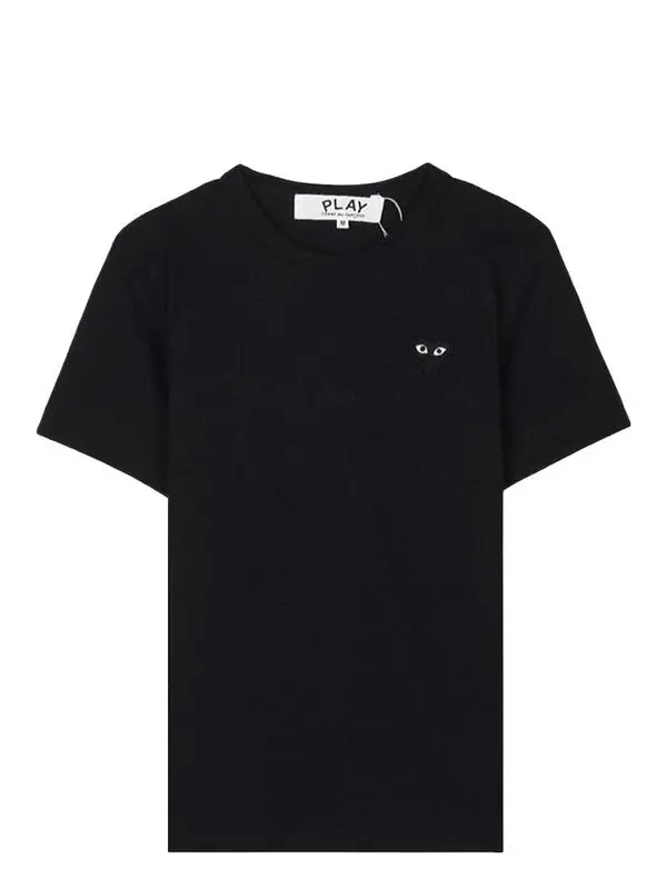 Play Comme Des Garcon Embroidered Logo T-shirt - Black