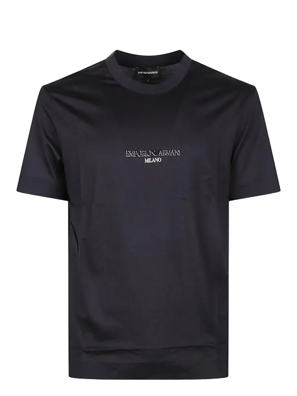 Emporio Armani Logo-printed Crewneck T-shirt - Blue