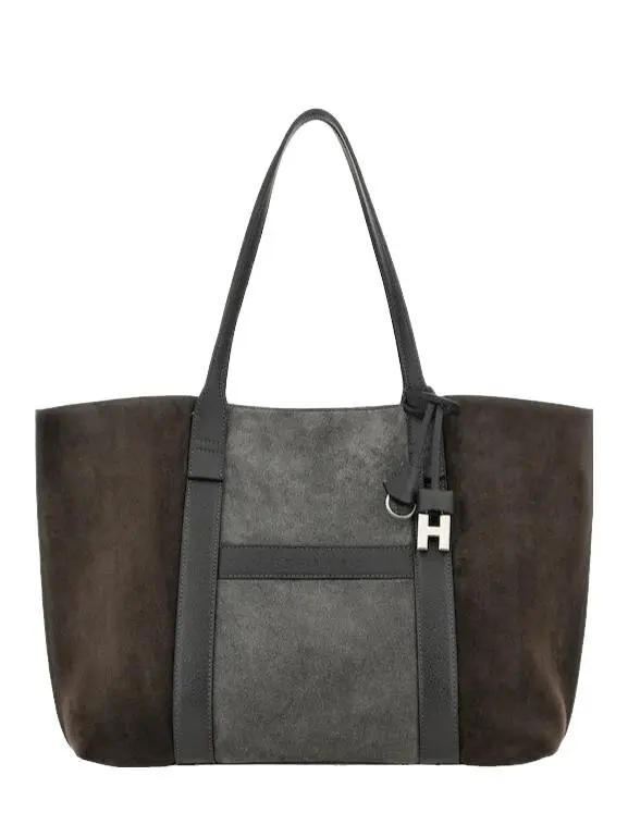 Hogan Script Shopping Bag Medium - Brownish Grey