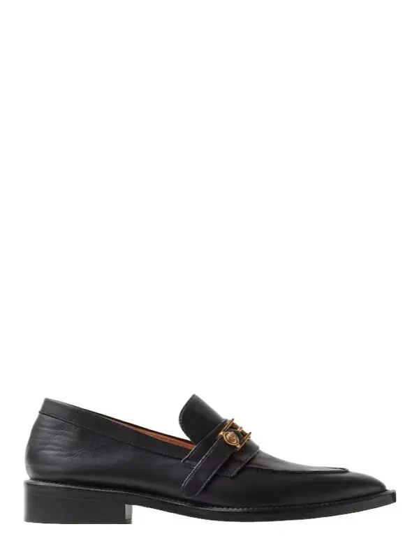 Versace Primo Leather Loafers With Medusa Hardware - Black