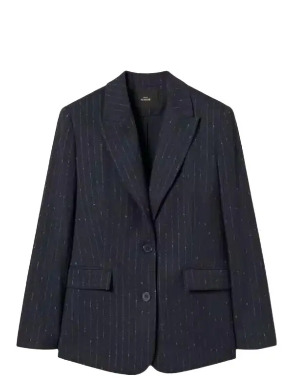 TWINSET Pinstriped Blazer With Metallic Accents - Blue