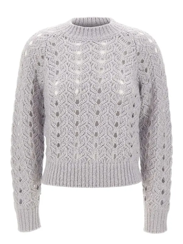Eleventy Openwork Cable Knit Sweater - Gray