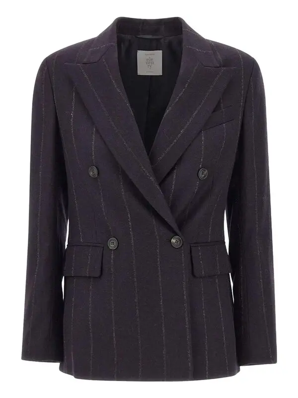 Eleventy Double-breasted Suit Jacket - Dark Blue