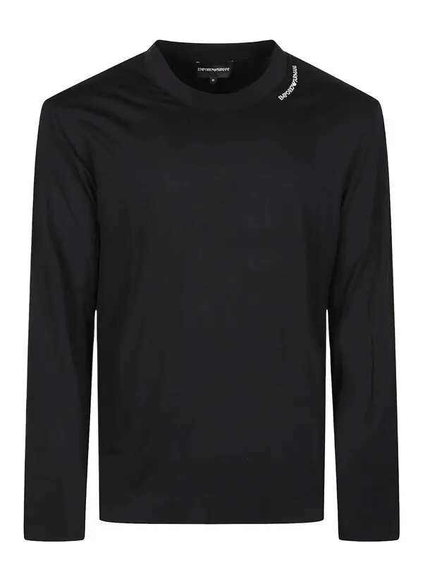 Emporio Armani Long-sleeved Crewneck T-shirt - Black