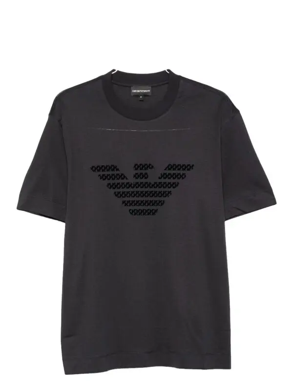Emporio Armani Short-sleeved Crewneck T-shirt - Navy Blue