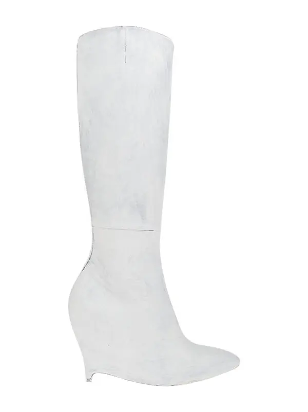 MAISON MARGIELA Leather Wedge Heel Boots - White