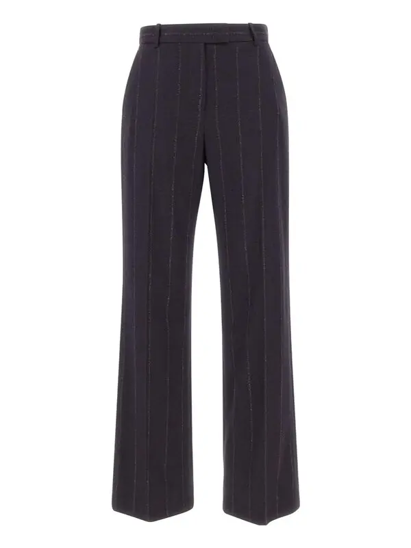 Eleventy Pinstripe Straight-leg Pants - Black