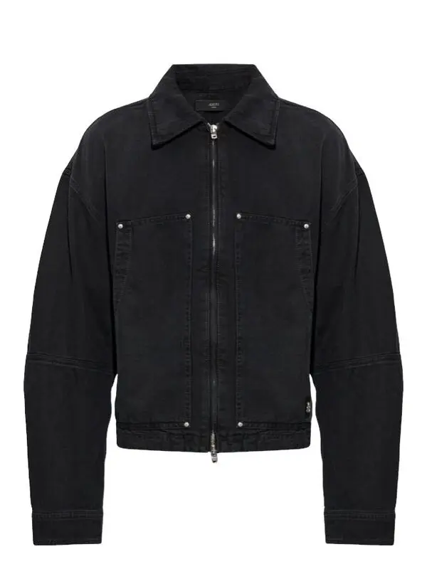 Amiri Boxy Zip-front Denim Jacket - Black