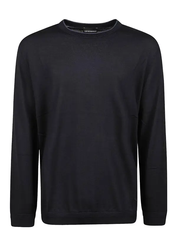 Emporio Armani Long-sleeved Crewneck Jumper - Blu Navy