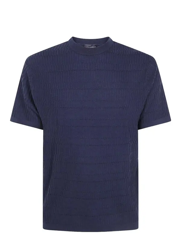 Emporio Armani Short-sleeved Knit T-shirt - Navy