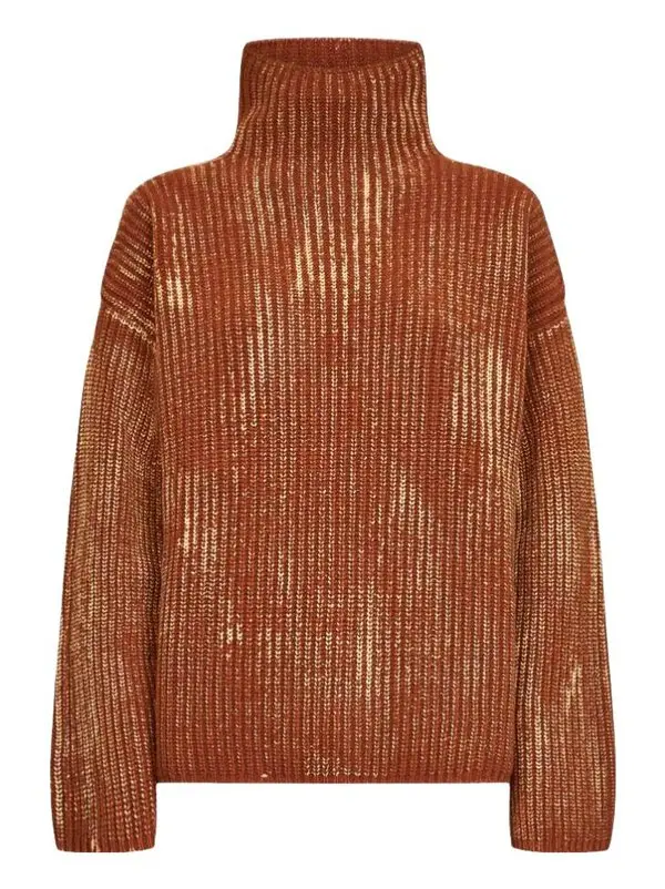 DIESEL® Ribbed Turtleneck Jumper - Brown