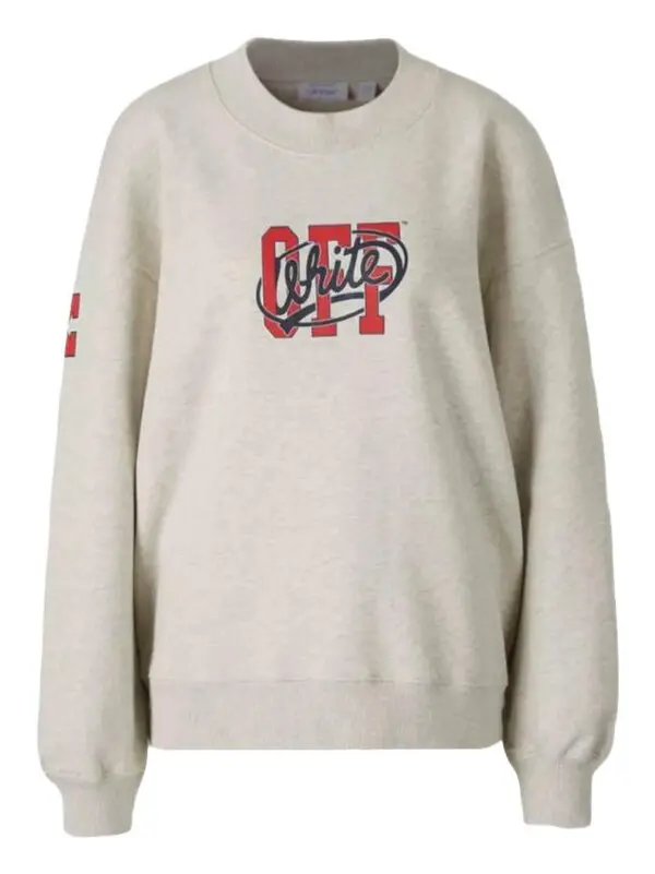 Off-White Logo-print Crew-neck Sweater - Grey