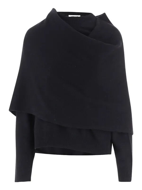 DARKPARK Addison Draped Knitted Top - Black