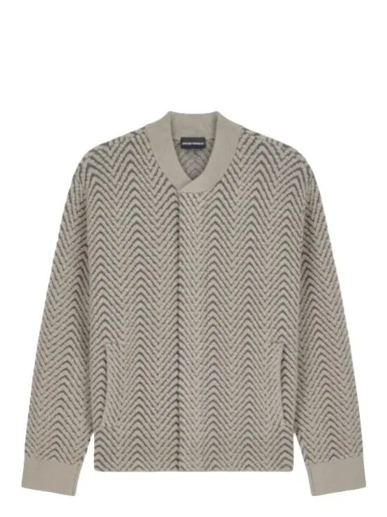 Emporio Armani Long-sleeved Knitted Jacket - Grey