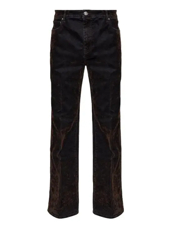 Amiri Faded Wide-leg Jeans - Black