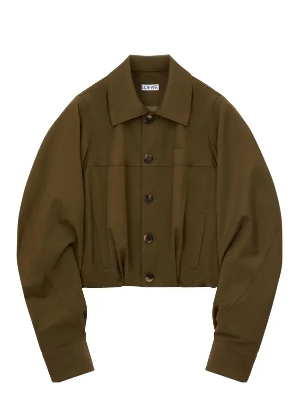 Loewe Cotton And Silk Cropped Jacket - Brown
