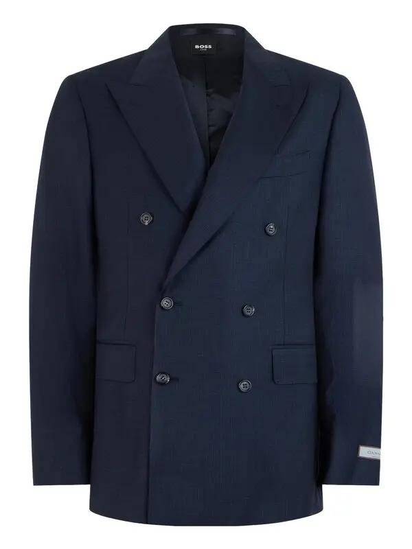 Canali Double-breasted Wool Blazer - Dark Blue
