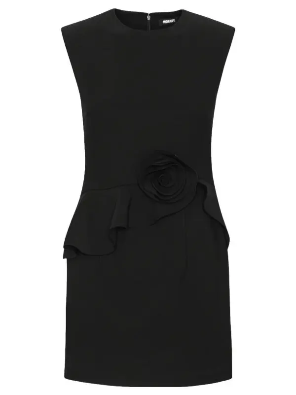 ROTATE BY BIRGER CHRISTENSEN Sleeveless Dress With Rose Embellishment - Black