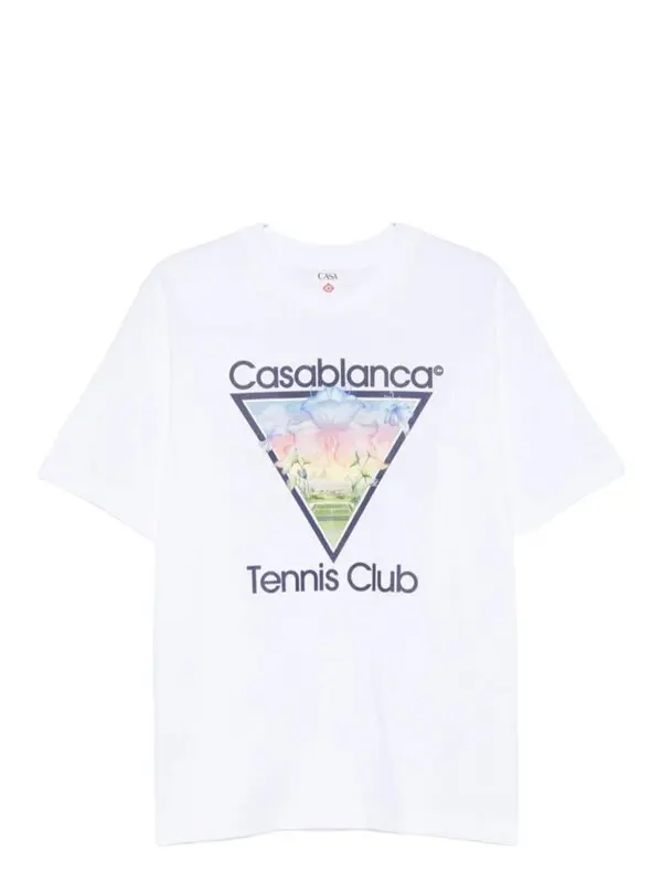 Casablanca Tennis Club Icon Graphic-print T-shirt - White
