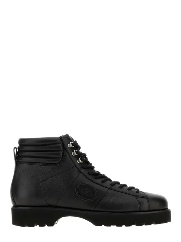 Valentino Garavani Vlogo Signature Lace-up Boots - Black