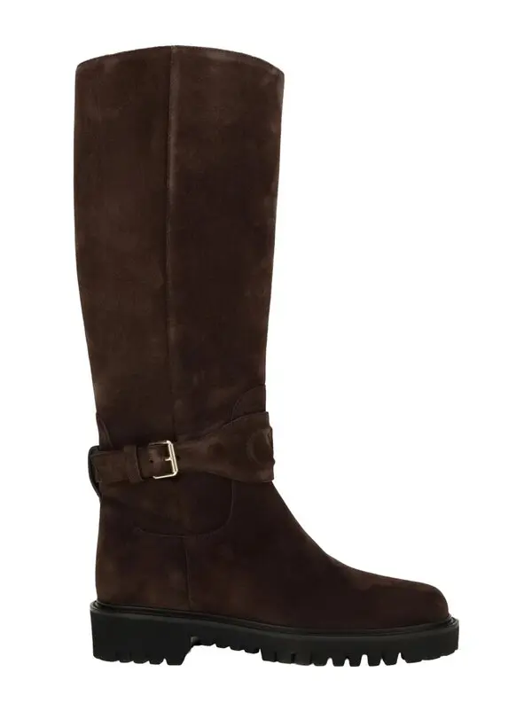 Valentino Garavani Vlogo Signature Knee High Boots - Brown