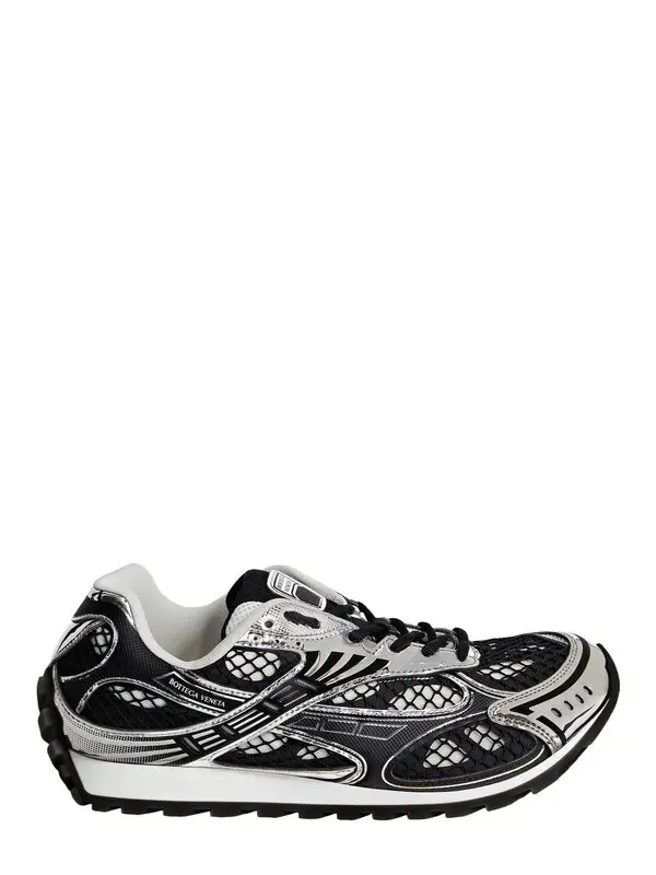 Bottega Veneta Orbit Lace-up Sneakers - Black/silver