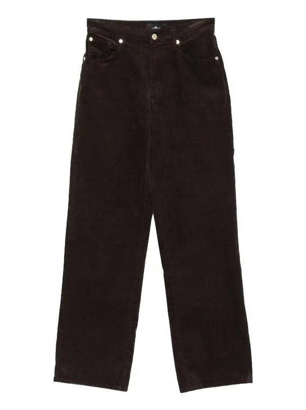 7 For All Mankind Stovepipe Belt-loop Corduroy Trousers - Black