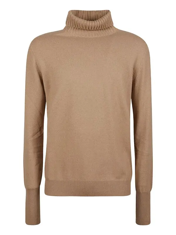 BALLANTYNE Plain Stitch Turtleneck Sweater - Nude