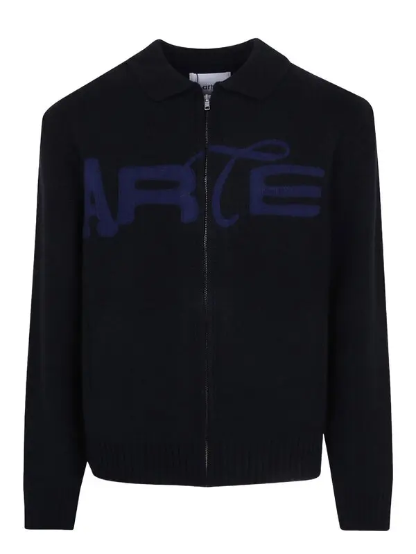ARTE ANTWERP Stencil Zip Cardigan - Black