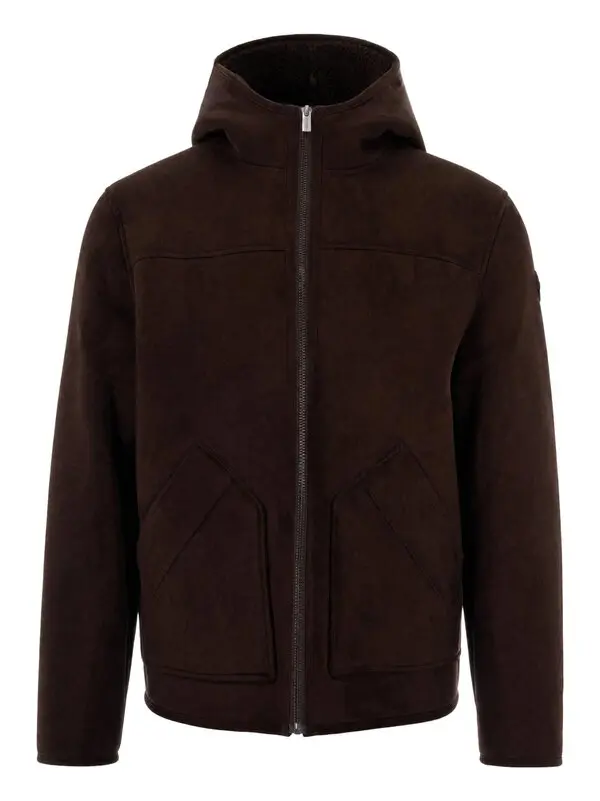 COLMAR Hooded Faux-suede Jacket - Black
