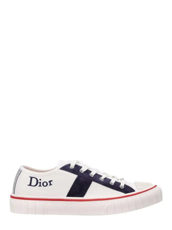 Dior Hooper Low-top Canvas Sneakers - White